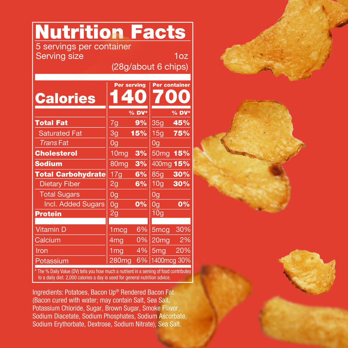 Bacon Up Handmade Potato Chips by Rusty's Chips